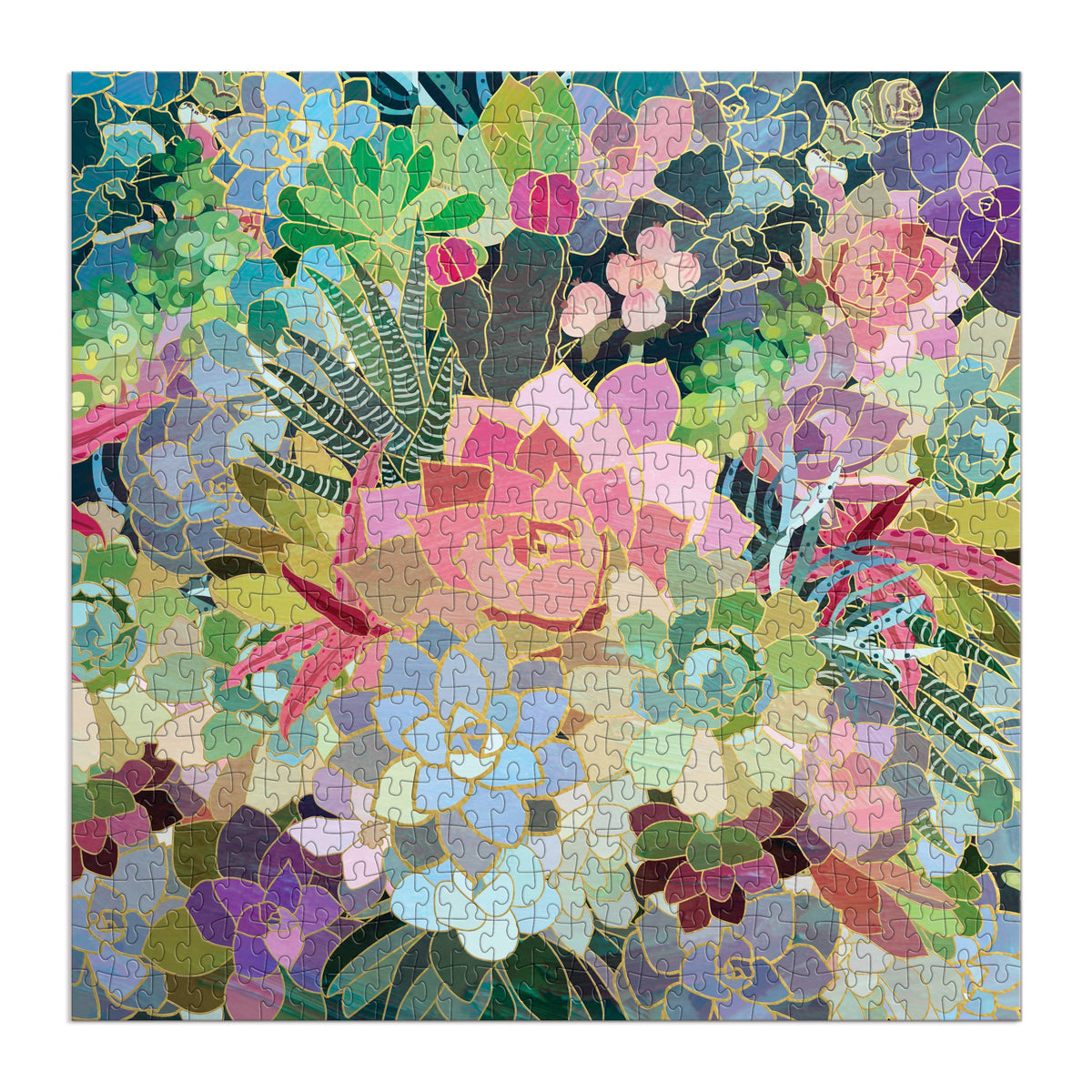 Succulent Mosaic 500 Piece Foil Puzzle – EarthandBone